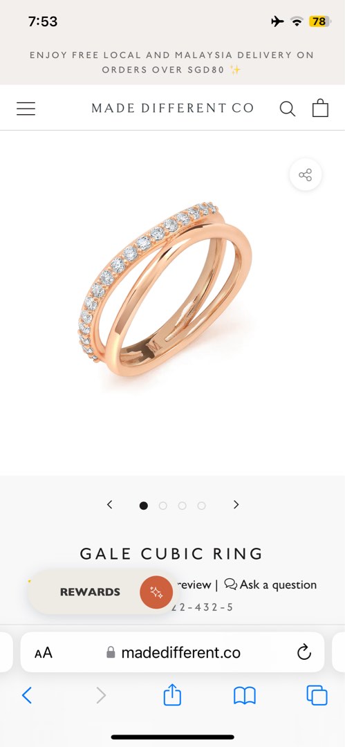 Made Different Co GALE CUBIC RING, Women's Fashion, Jewelry ...
