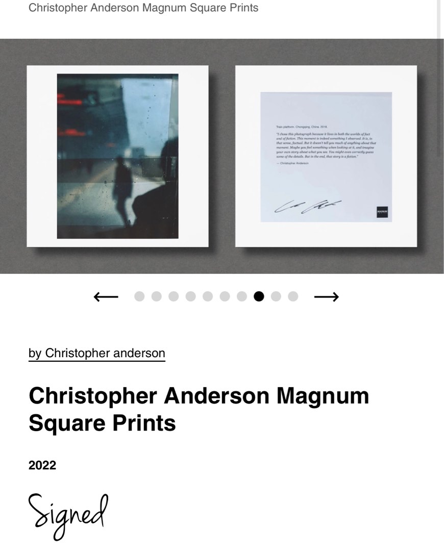 Magnum signed square print - Christopher Anderson, Furniture & Home ...