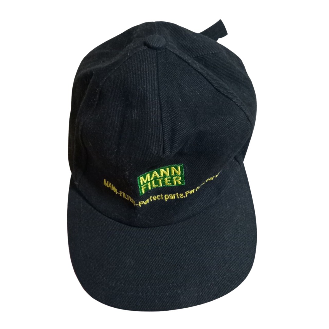 mann filter graphic text embroidered black cap, Men's Fashion, Watches ...