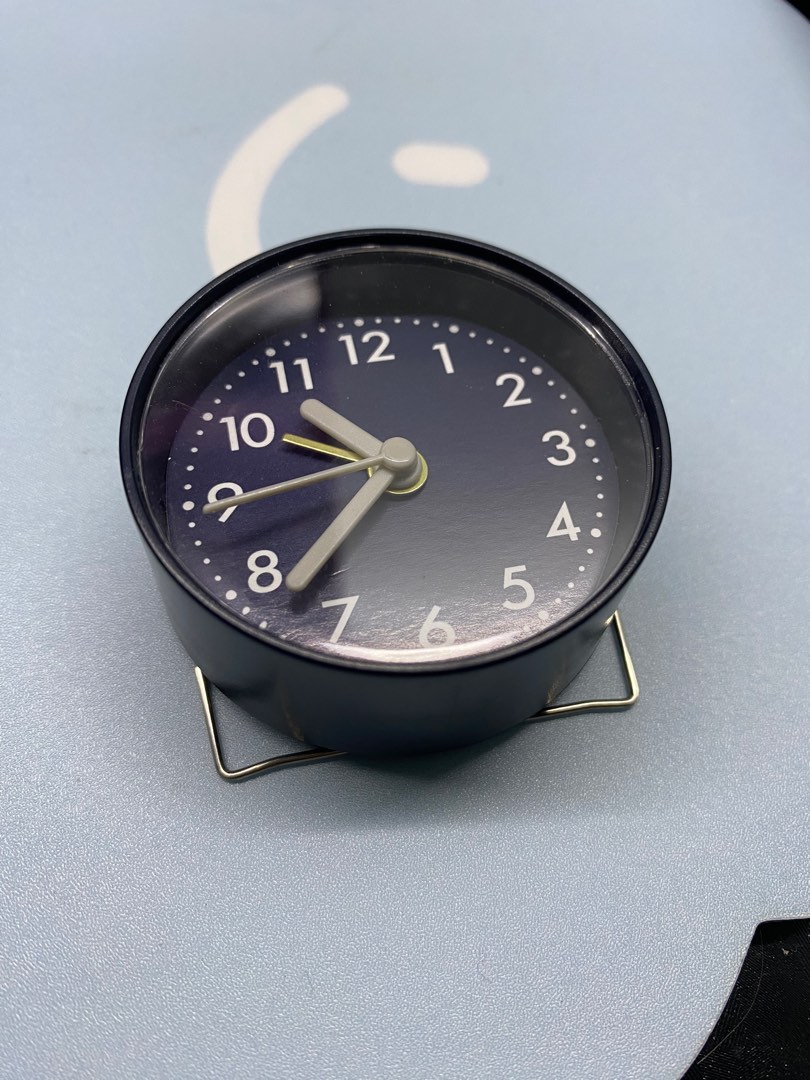Mini clock (navy), Furniture & Home Living, Home Decor, Clocks on Carousell