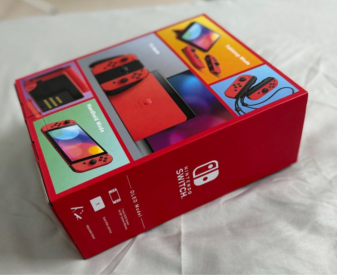 Nintendo Switch OLED Mario Red, Video Gaming, Video Game Consoles ...
