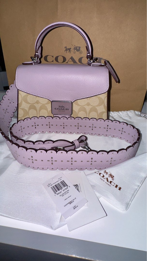 Original Coach Pepper Satchel in Lilac, Luxury, Bags & Wallets on Carousell