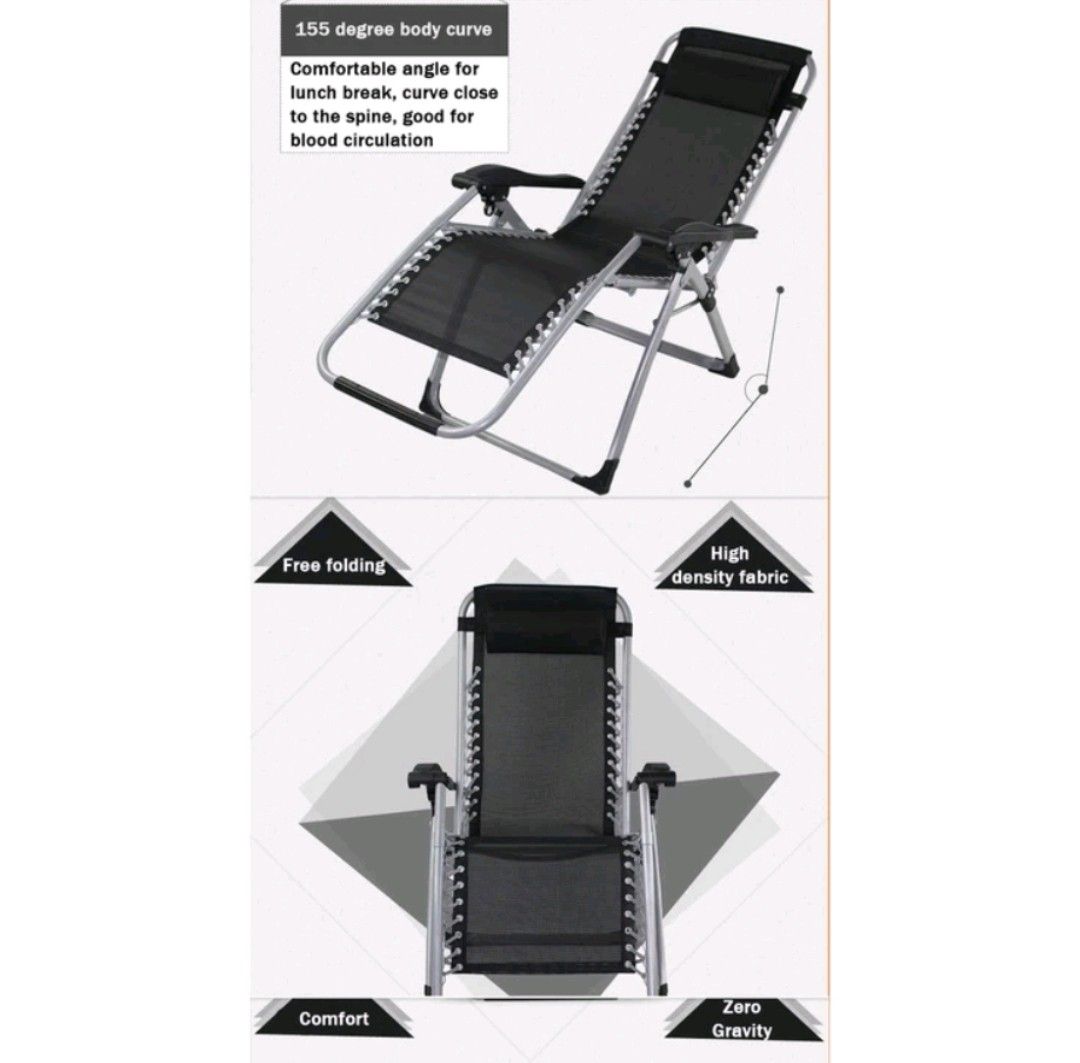 Portable reclining foldable chair, Furniture & Home Living, Furniture ...