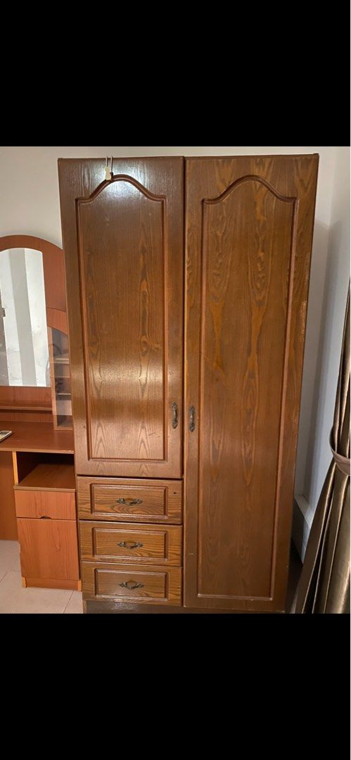 Preloved 2 Door Wardrobe, Furniture & Home Living, Furniture, Shelves ...