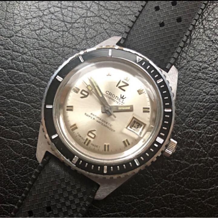 Rare 1970 CRONEL VTG SKINDIVER mechanical, Luxury, Watches on Carousell