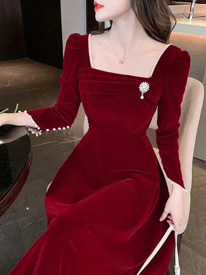 Red/Marroon Prom/Evening Dress, Women's Fashion, Dresses & Sets ...