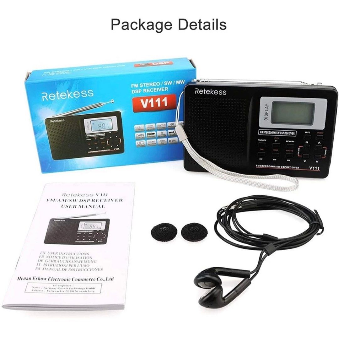 Retekess V111 Portable FM/AM Shortwave Radio, Audio, Portable Music ...