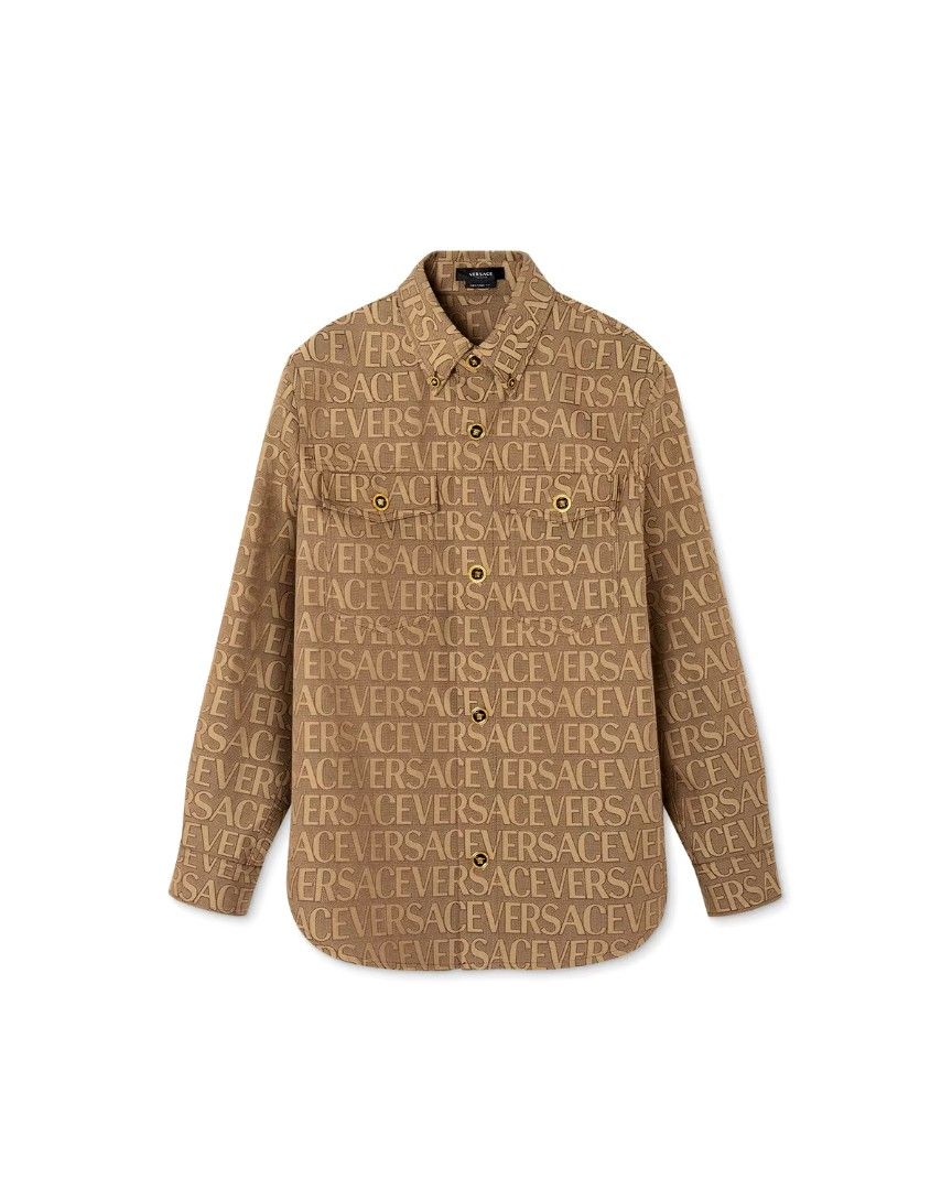 Rtp:2.5k Versace Allover Jacquard Overshirt, Men's Fashion, Coats ...