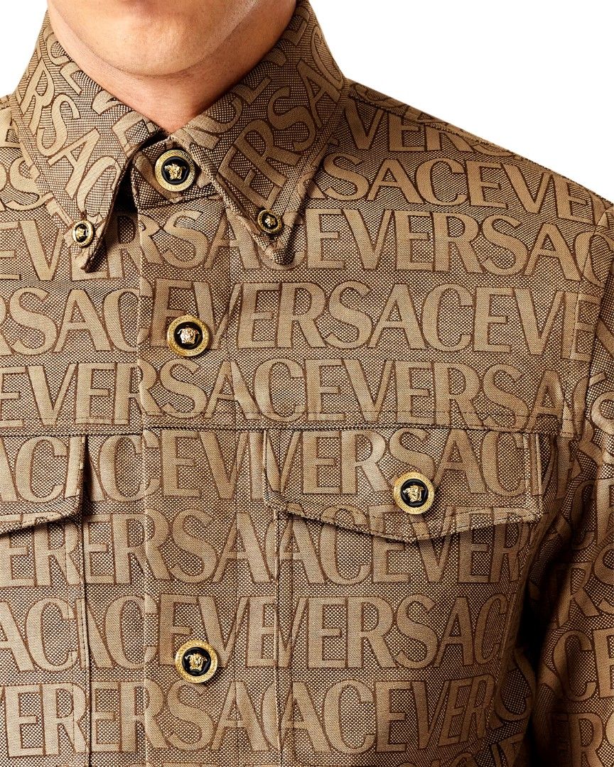 Rtp:2.5k Versace Allover Jacquard Overshirt, Men's Fashion, Coats ...