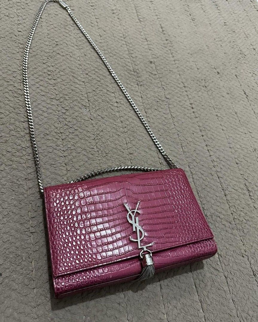 SAINT LAURENT MADE IN ITALY FULL KULIT ASLI, Fesyen Wanita, Tas ...