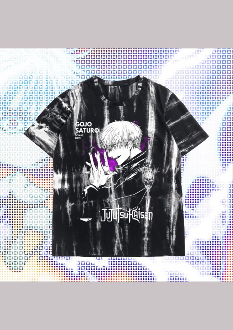 SATORU GOJO (Vintage Tie-Dye Tee) (Jujutsu Kaisen Anime Series), Men's ...