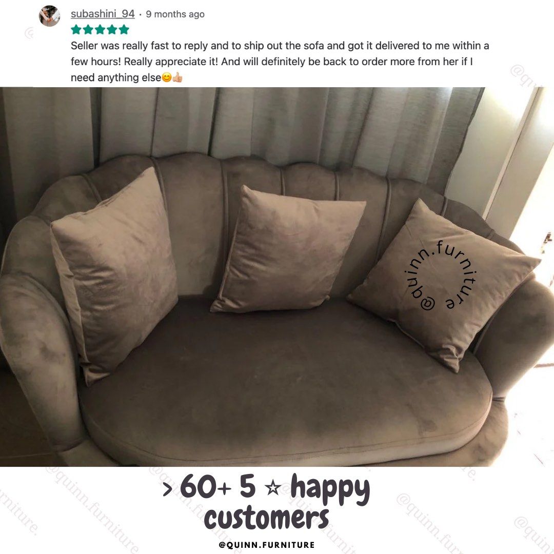 Scallop lotus luxury sofa velvet material - 2 seater 3 seater armchair sofa set, Furniture ...