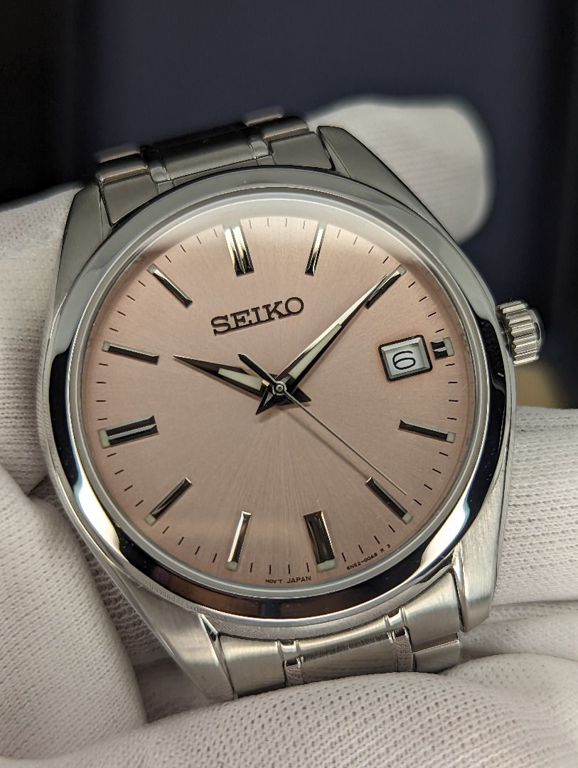 Seiko SUR523 Salmon Pink Dial, Men's Fashion, Watches & Accessories ...