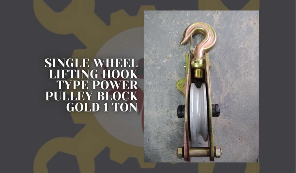 Single Wheel Lifting Hook Type Power Pulley Block Gold 1 Ton ...