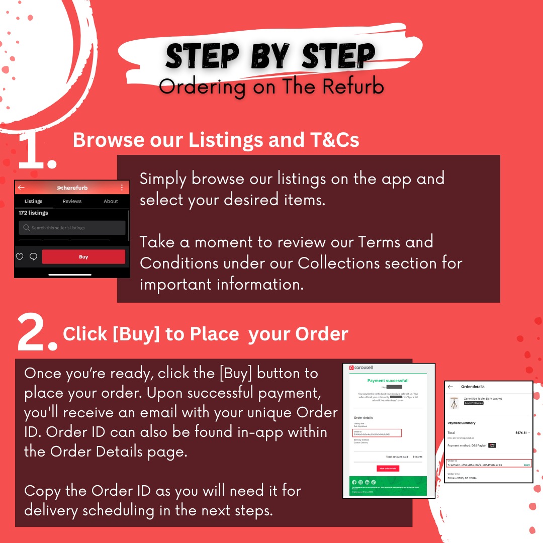 Step by Step for Ordering on The Refurb, Everything Else on Carousell