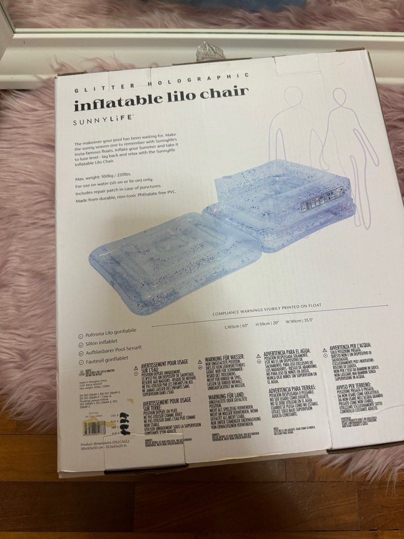 Sunnylife Inflatable Lilo Chair Glitter, Sports Equipment, Other Sports ...