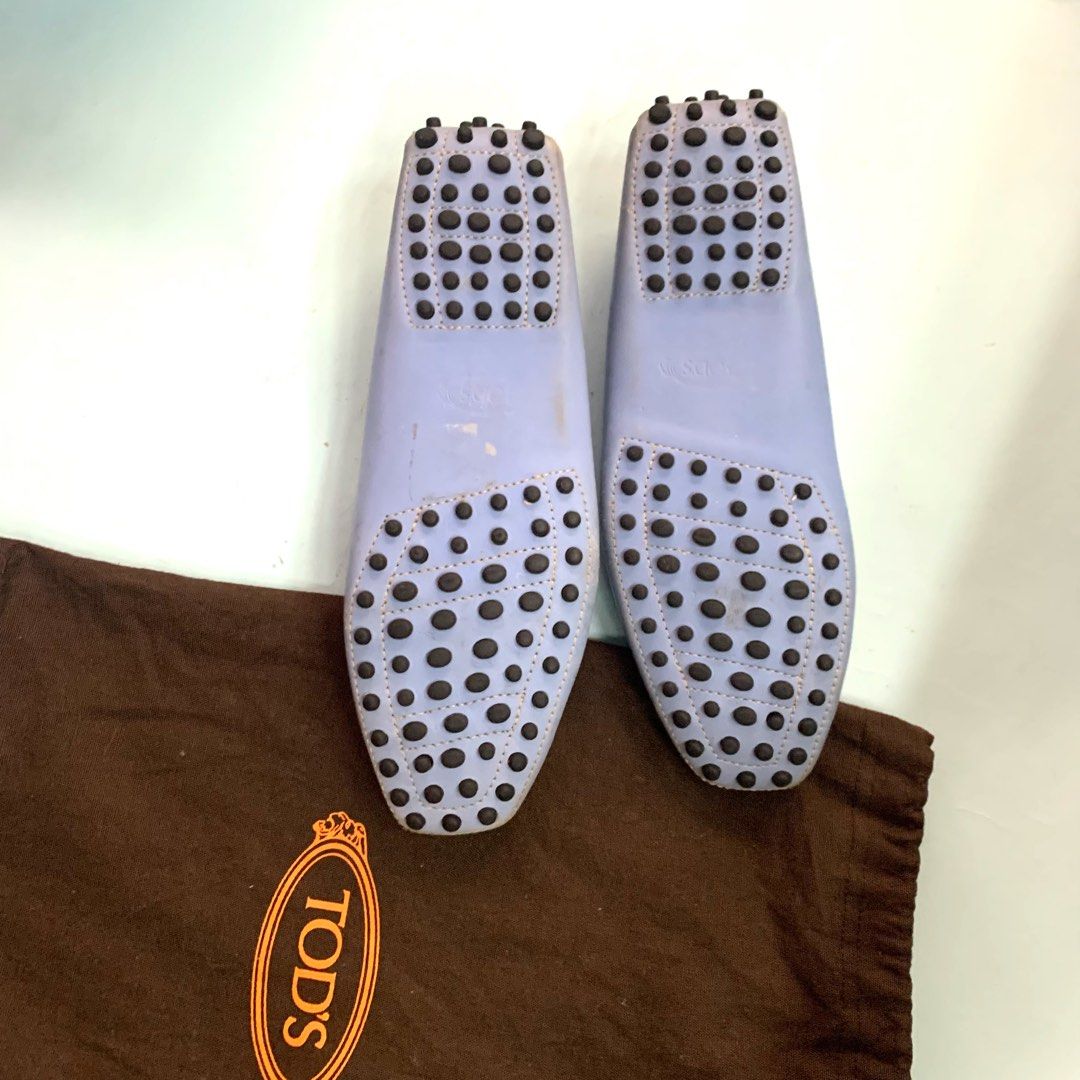 Tods Light Blue Flat Lofers, Women's Fashion, Footwear, Loafers on ...
