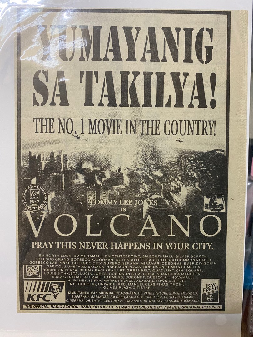 tommy lee jones in Volcano - Tagalog Filipino Old Newspaper Clip Cut ...