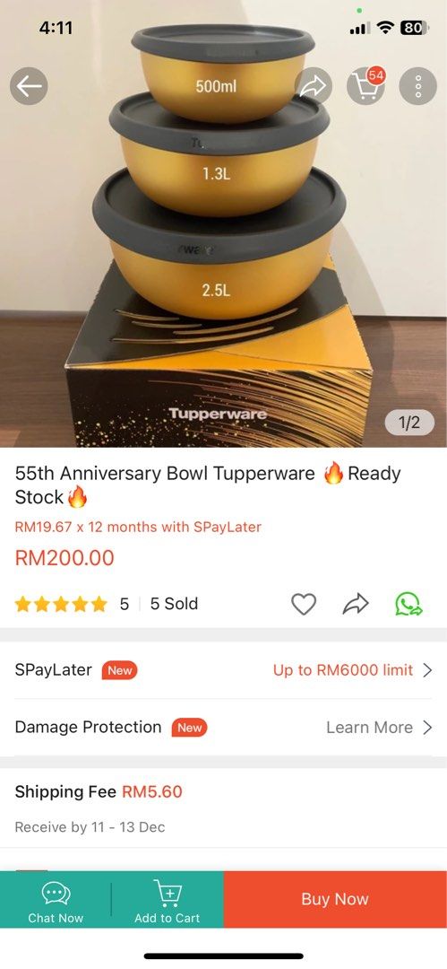 Tupperware gold limited edition, Furniture & Home Living, Kitchenware ...