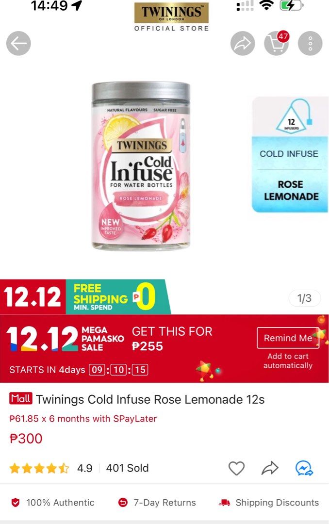 Twinings Cold Infuse Watermelon, Health & Nutrition, Health Supplements ...