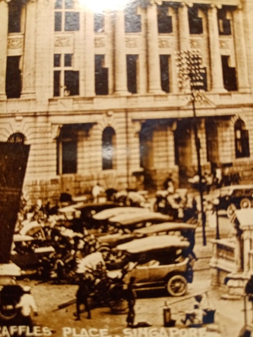 Vintage 1920's Raffles Square Black & White Real Old Picture Post Card ...