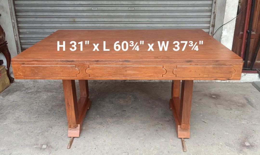 Vintage 6 Seater Narra Dining Table (One Piece Top), Furniture & Home ...