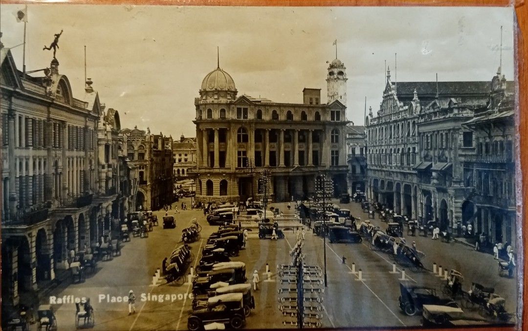Vintage Raffles Place Black & White Real Old Picture Post Card, Hobbies ...