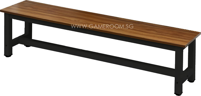 Walnut Wood Grain Design Bench with Steel Legs, Furniture & Home Living ...