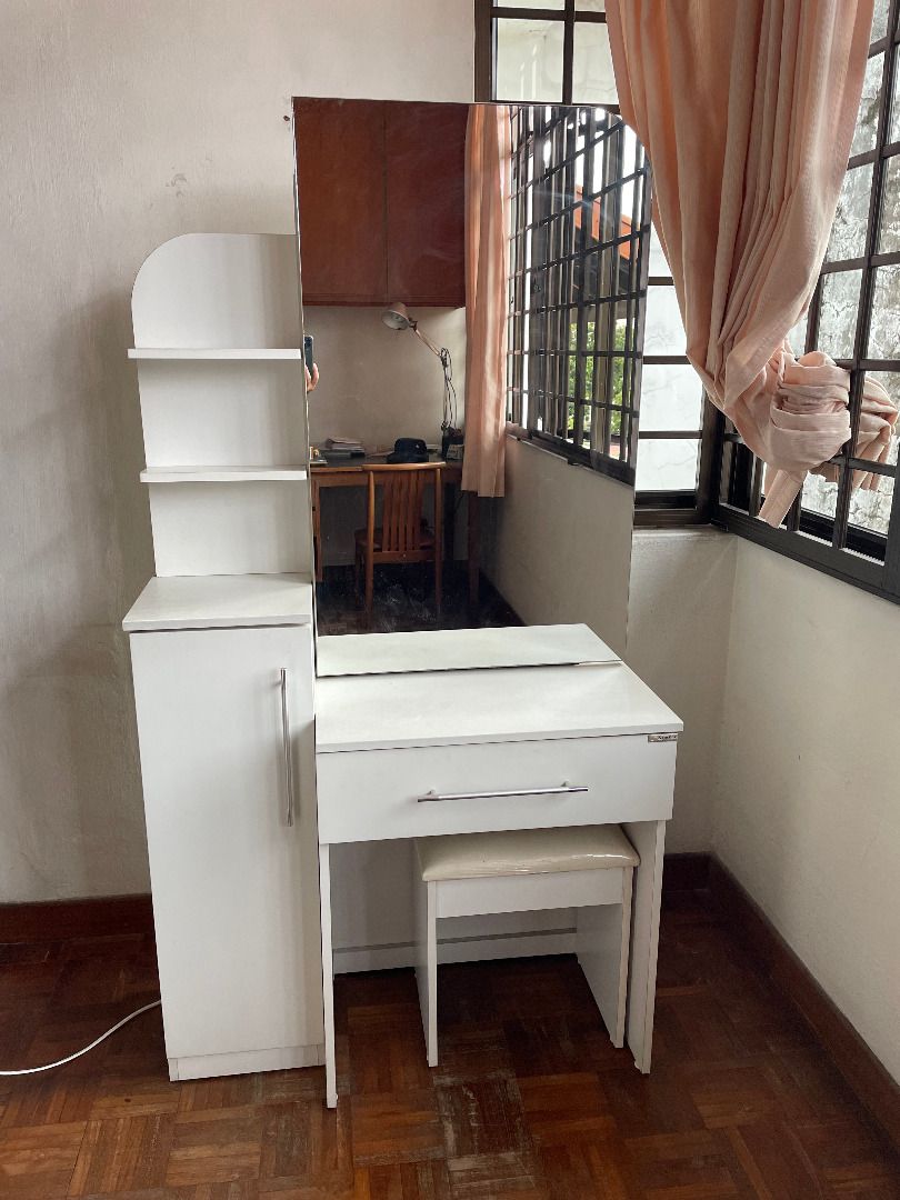 White Dressing Table Complete With Stool, Furniture & Home Living ...