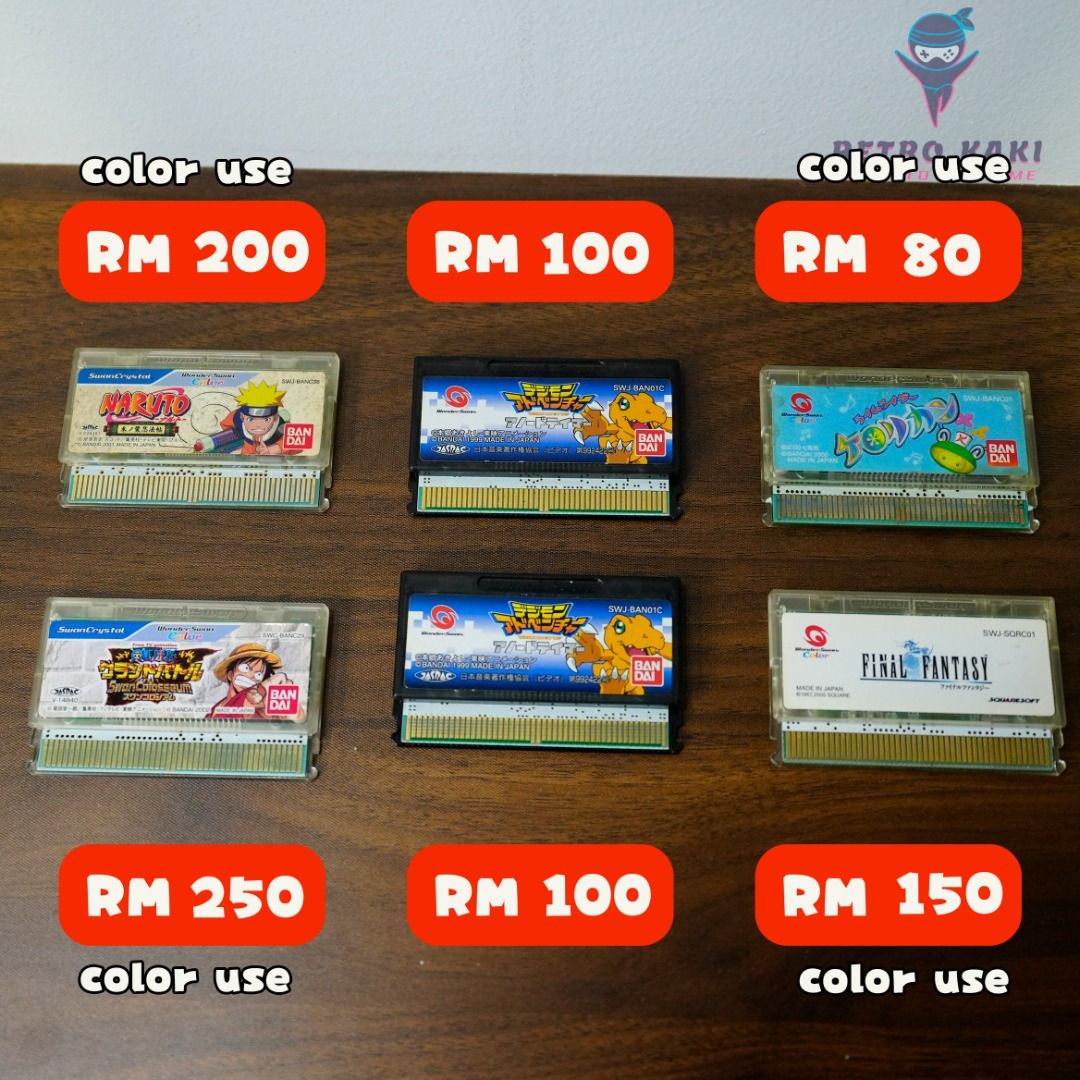 WonderSwan Bandai WS Color WSC Crystal Game (cartridge) Original Made ...