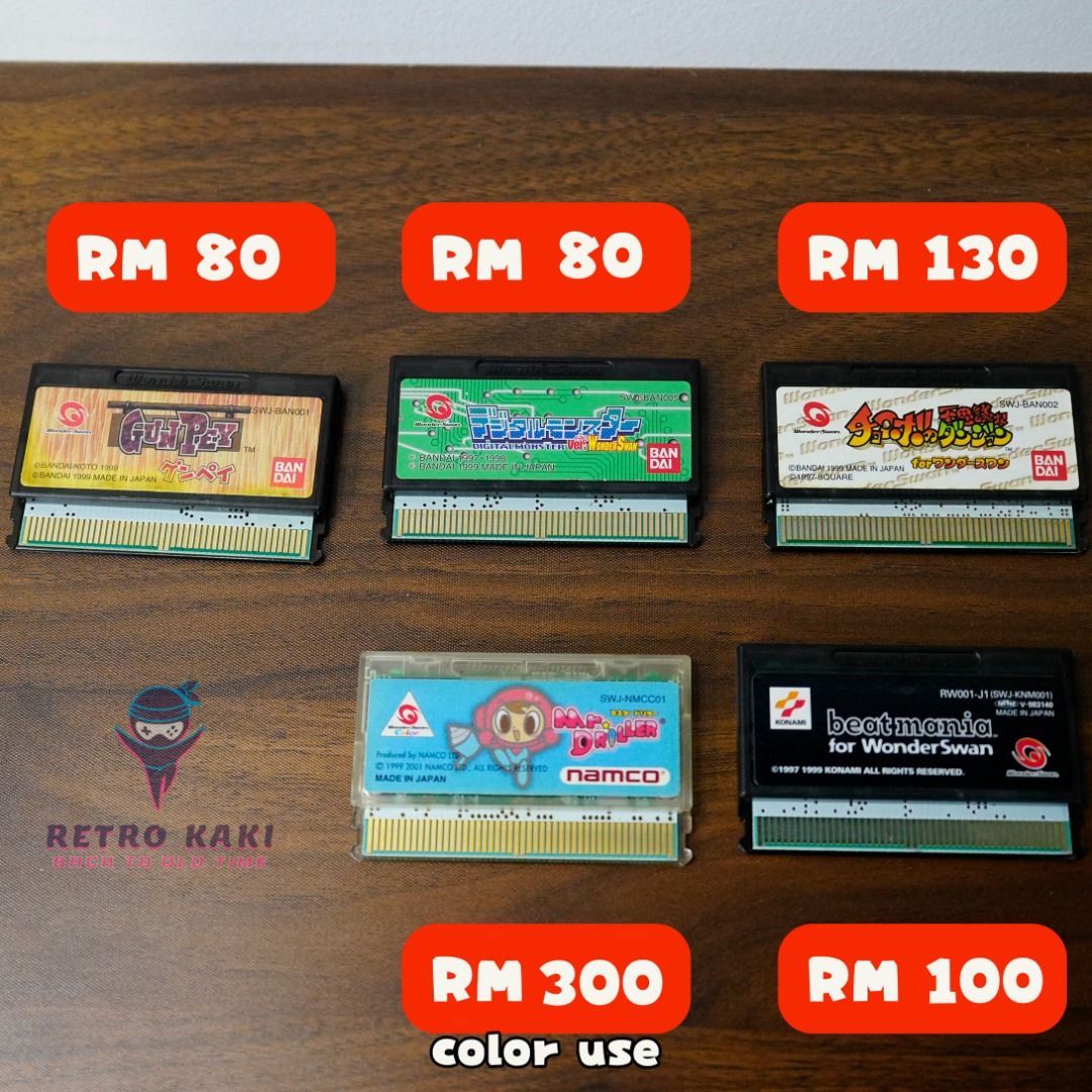 WonderSwan Bandai WS Color WSC Crystal Game (cartridge) Original Made ...