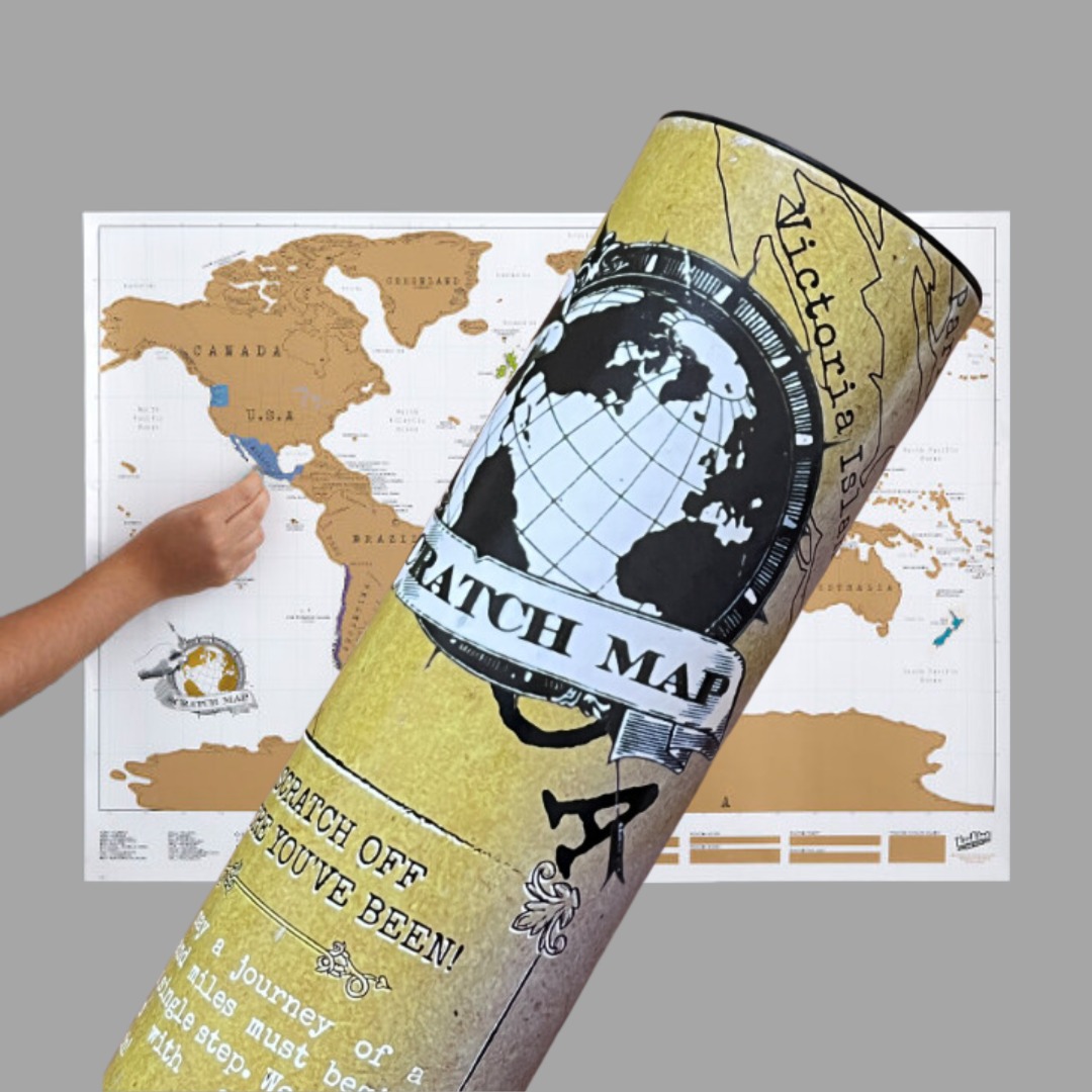 World Travel Scratch Map, Hobbies & Toys, Stationary & Craft, Other ...