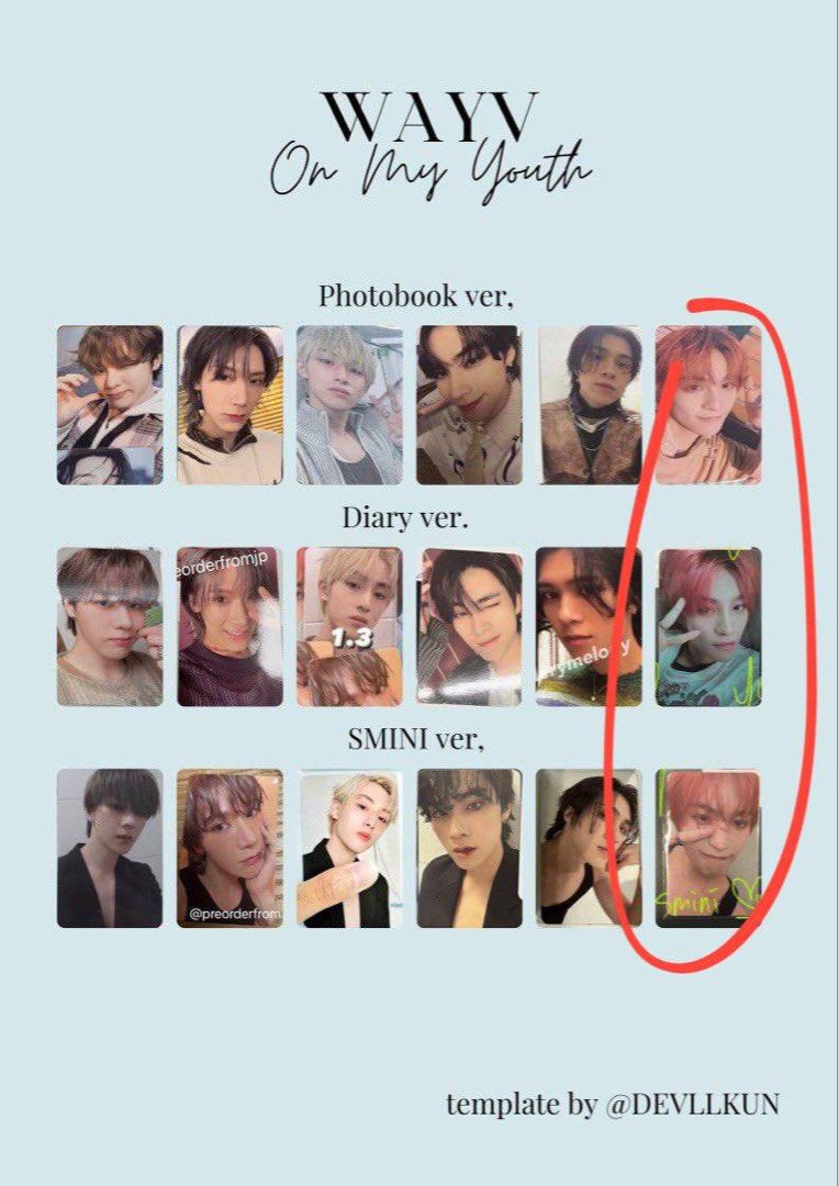 WTT WAYV OMY ON MY YOUTH PHOTOBOOK DIARY SMINI VER YANGYANG KUN TEN HENDERY WINWIN XIAOJUN ...