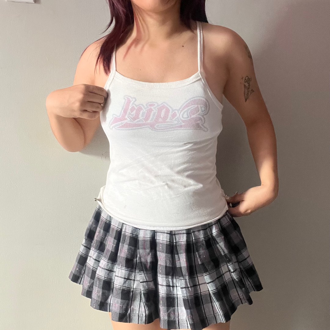 y2k mesh graphic tee top cami, Women's Fashion, Tops, Sleeveless on ...