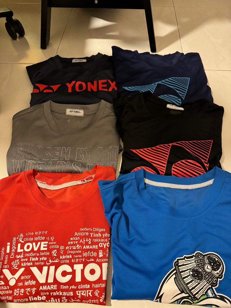 Yonex + Victor Badminton Shirt, Men's Fashion, Tops & Sets, Tshirts & Polo Shirts on Carousell