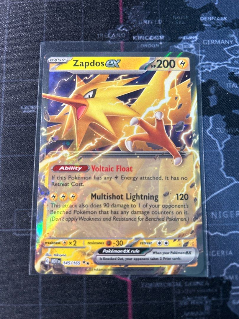 Zapdos EX 145 Ultra Rare Scarlet & Violet 151 Pokemon TCG Card, Hobbies ...