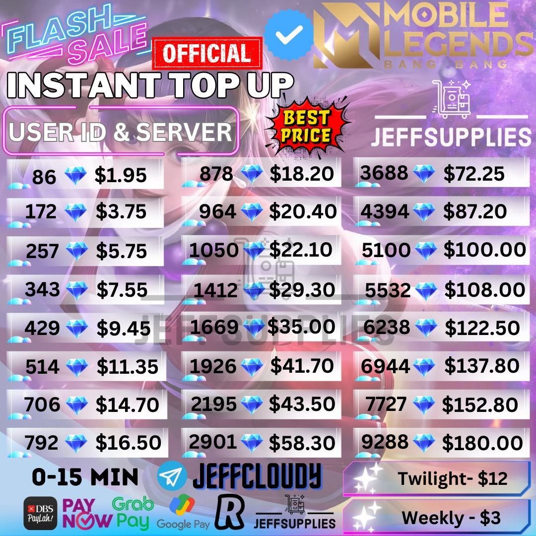 [CHEAPEST PROMO] MLBB Mobile Legends Diamonds Top Up ml via ID Server ...