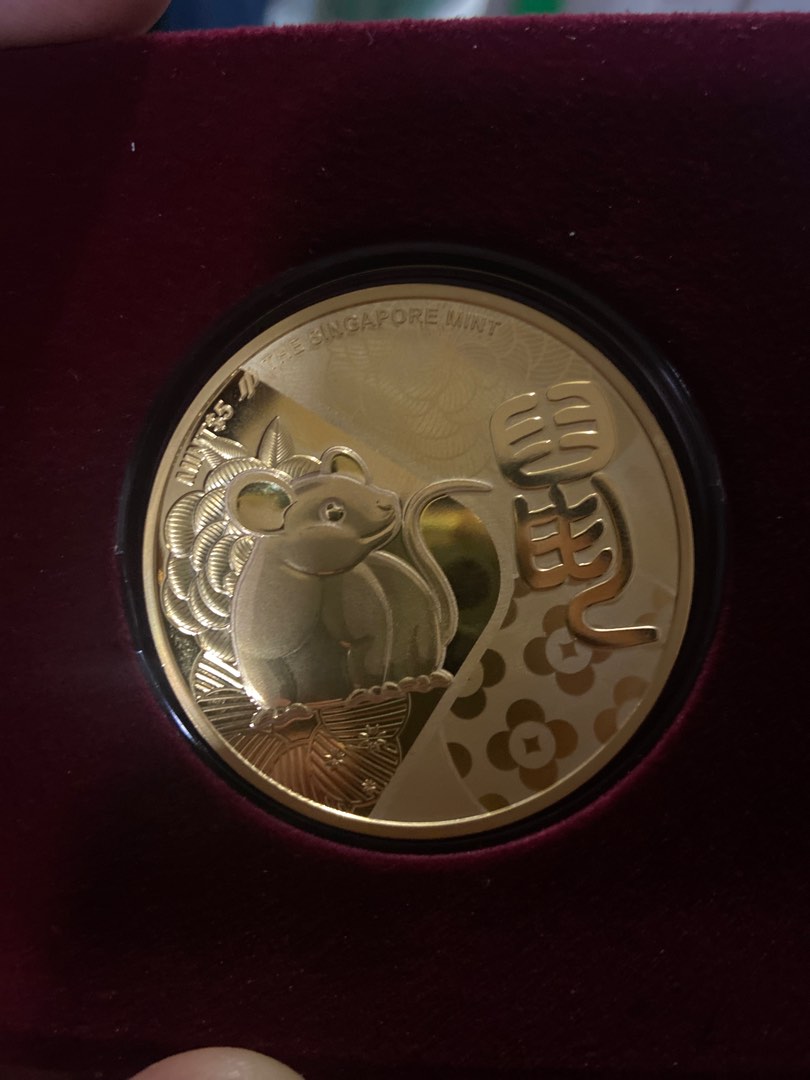 24k gold commemorative coin rat year, Hobbies & Toys, Memorabilia ...