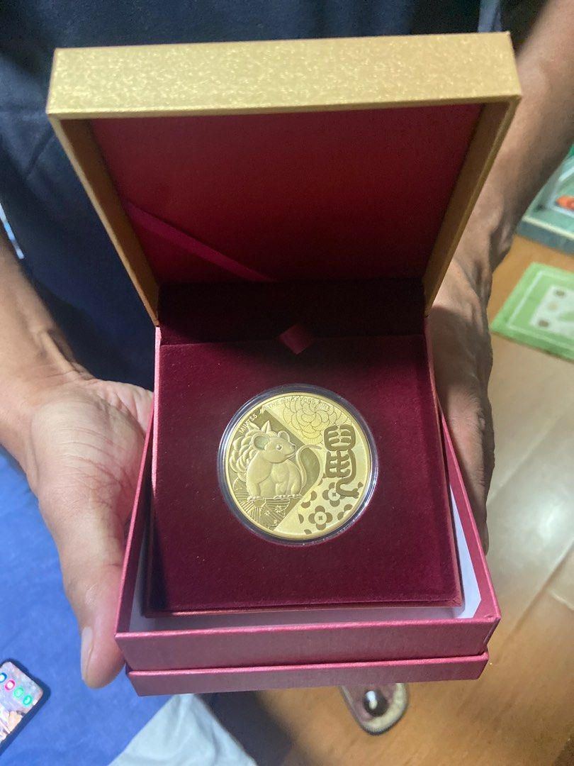24k gold commemorative coin rat year, Hobbies & Toys, Memorabilia ...