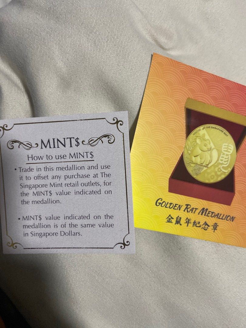 24k gold commemorative coin rat year, Hobbies & Toys, Memorabilia ...