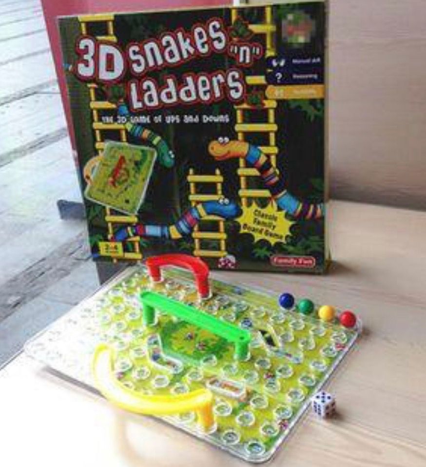 3D Snakes And Ladders Kid Traditional Family Board Game Toy Christmas ...