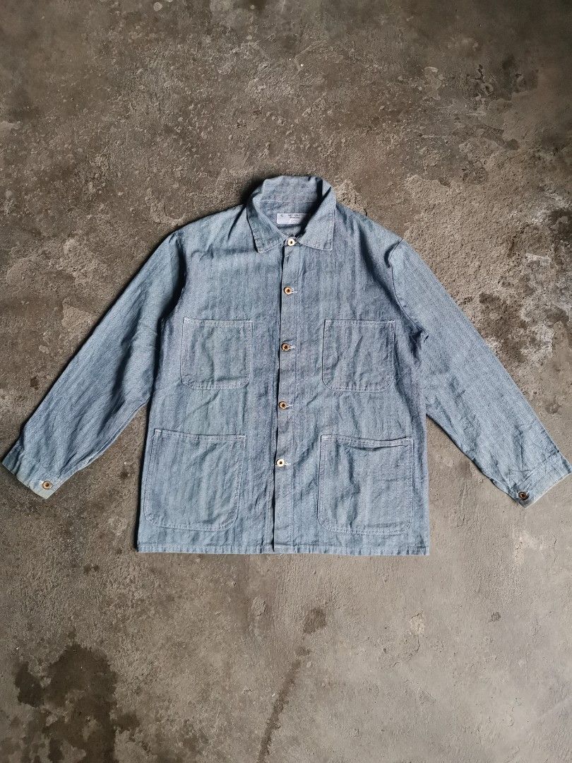 90's Universal Overall Chicago Herringbone Twill Chore Work Jacket, Men ...