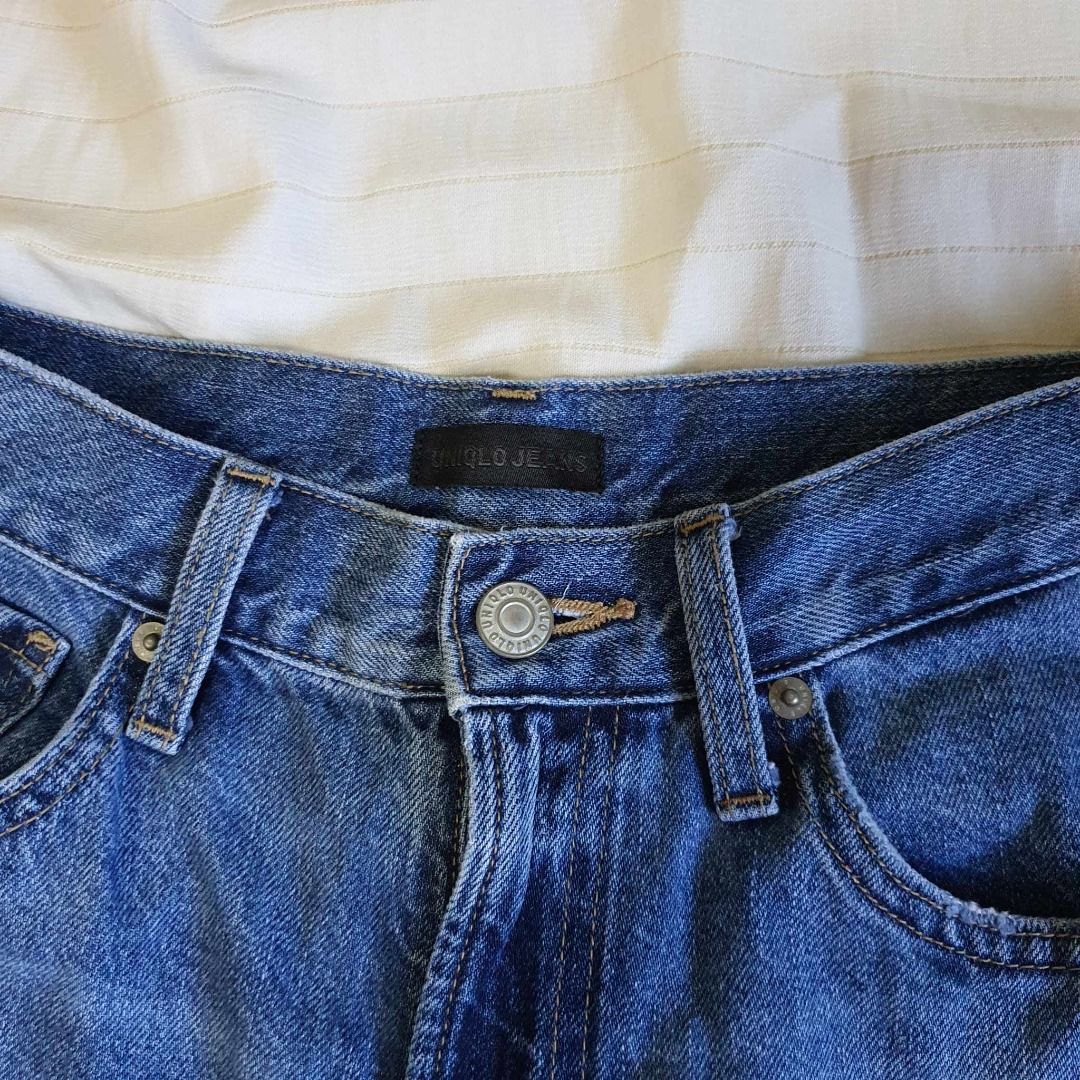 Uniqlo Tattered Boyfriend/Mom Jeans High-Waisted Pants like Zara, Women ...