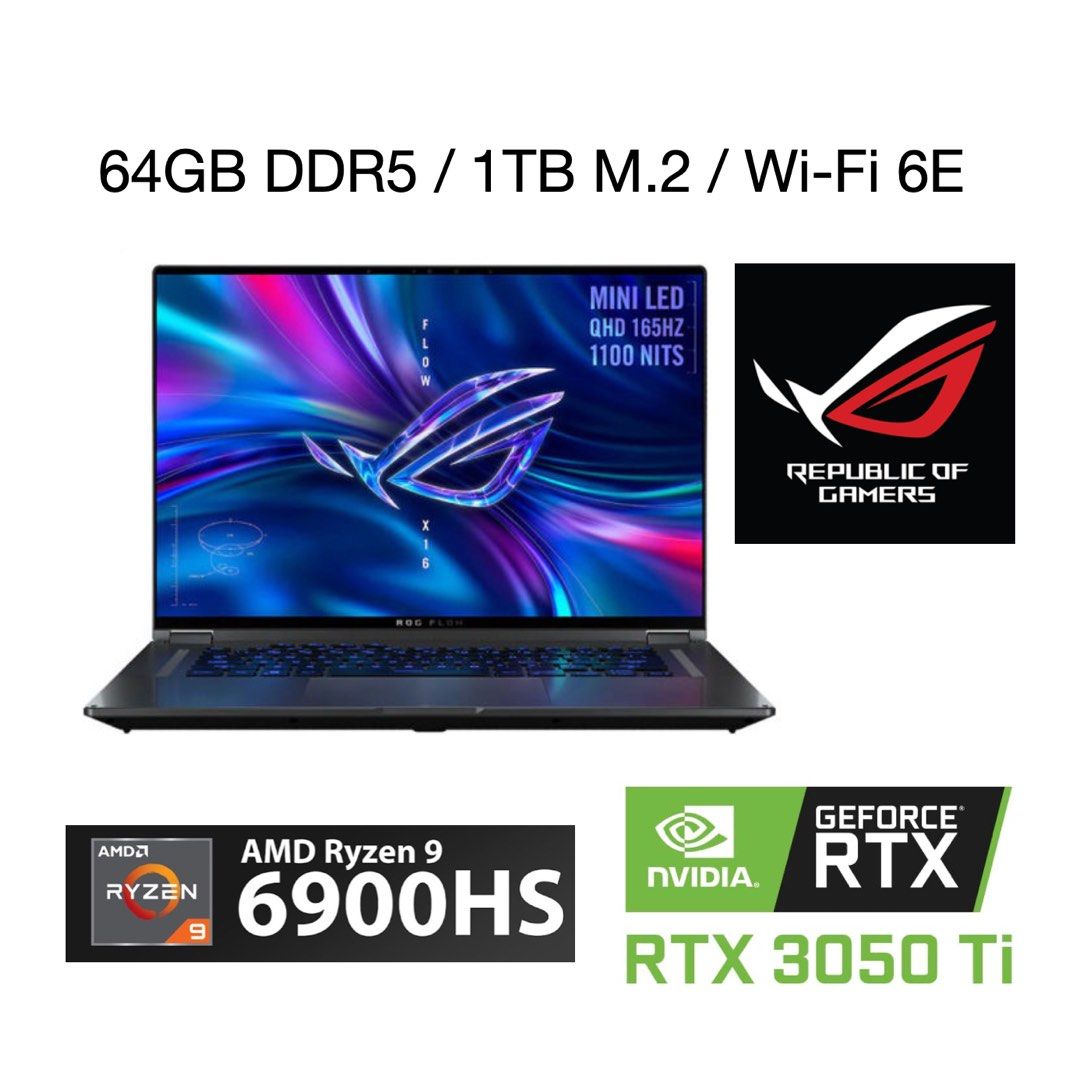 Asus ROG Flow X16 Gaming Laptop Tablet 2 in 1 ( Ryzen 9 + Nvidia 3050Ti ...