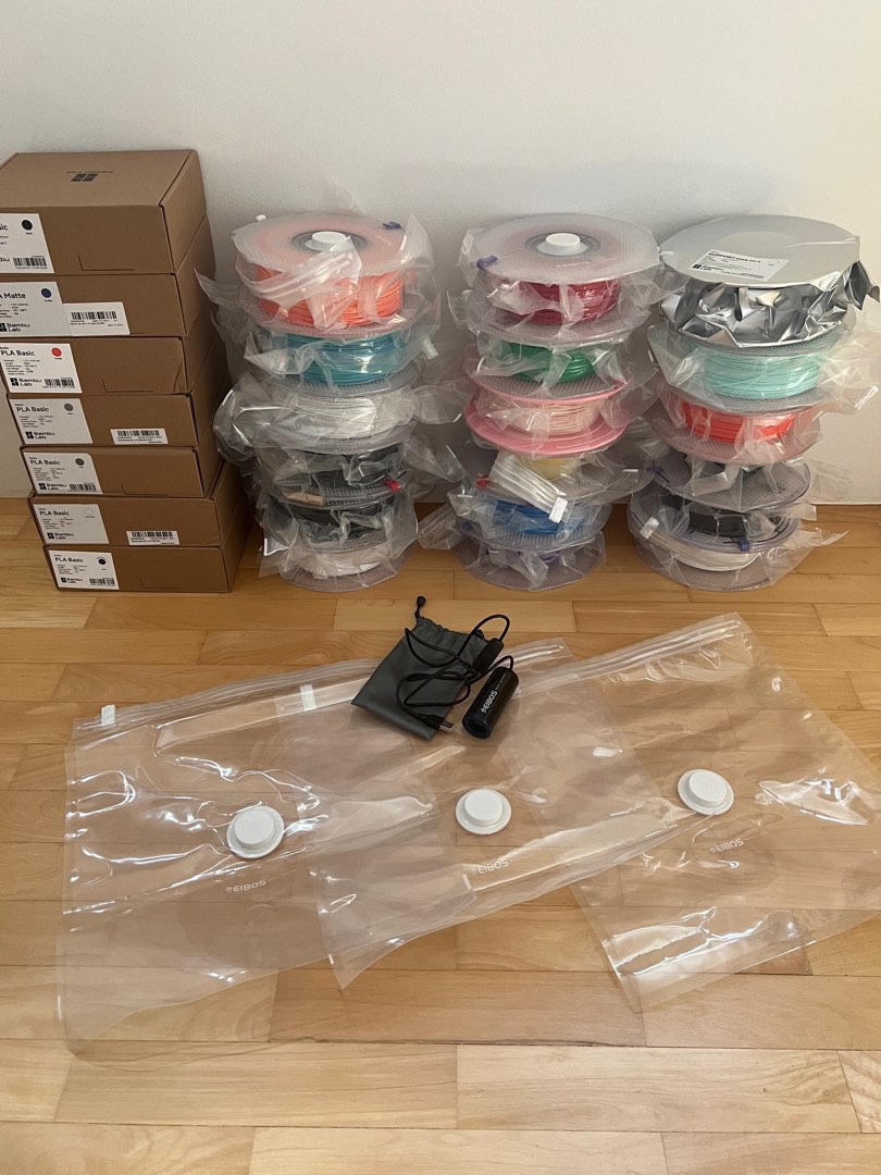 Bambulab 3D printer Filaments and EIBOS 3D vacuum bag storage (selling ...