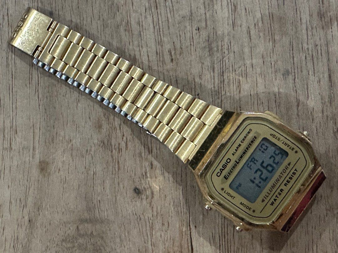 Casio A168 Illuminator Electro Vintage Gold, Women's Fashion, Watches ...