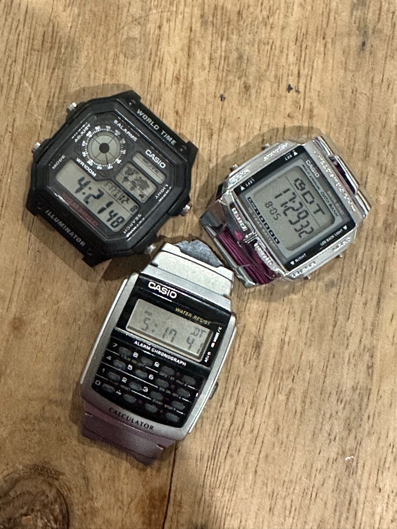 Casio World Time, Calculator and DB360 no strap as pack, Men's Fashion ...