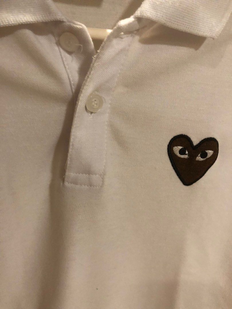 CDG WHITE polo shirt, Babies & Kids, Babies & Kids Fashion on Carousell
