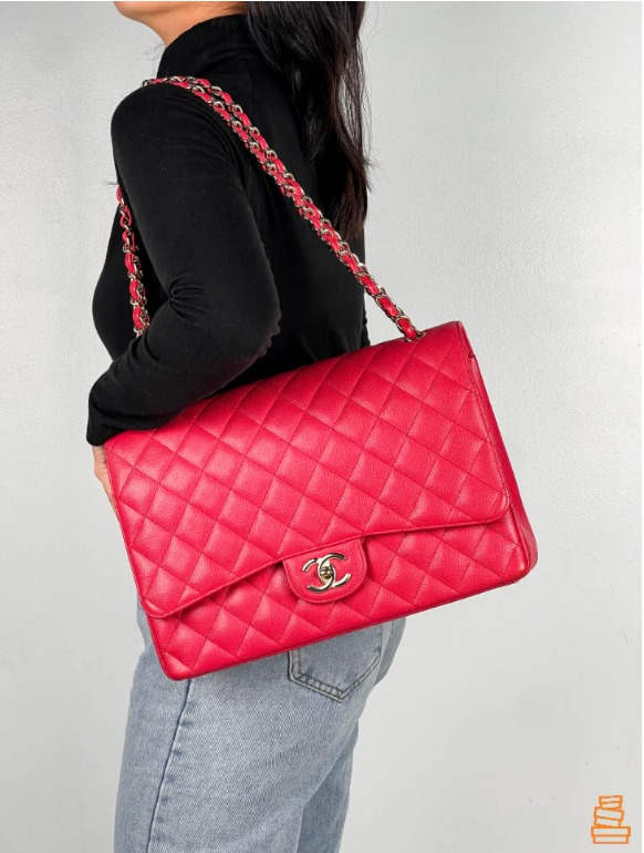 Chanel Maxi Double Flap in Pink, Luxury, Bags & Wallets on Carousell