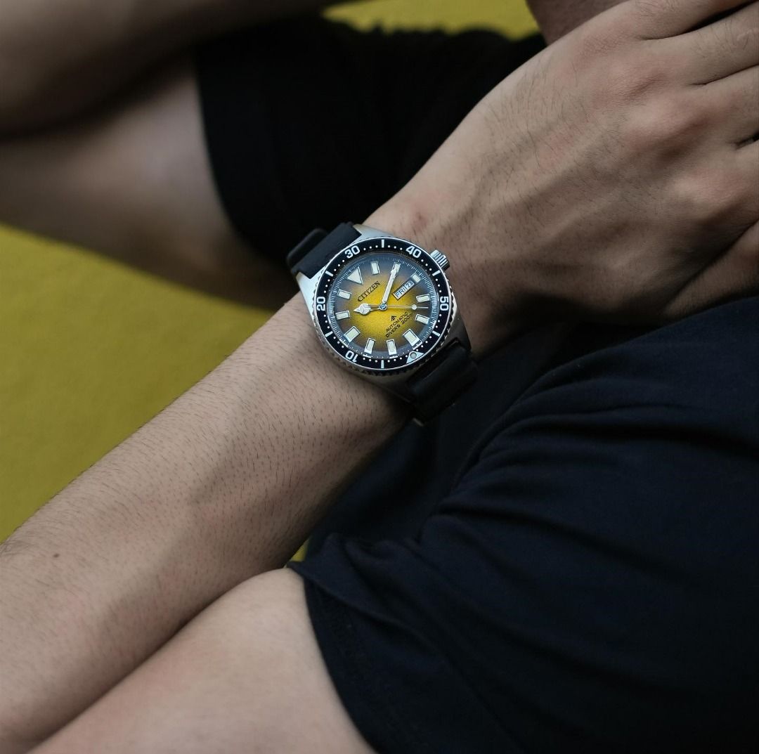 Citizen Promaster Marine NY0120-01X Yellow Analog Black Rubber ...